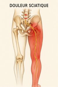 Sciatique jambe gauche : causes, symptômes et traitement